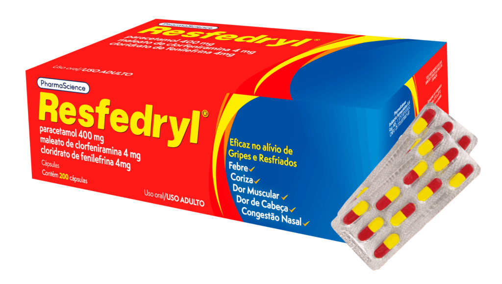 Medicamento para Gripes e Resfriados - Resfedryl 20 Cápsulas